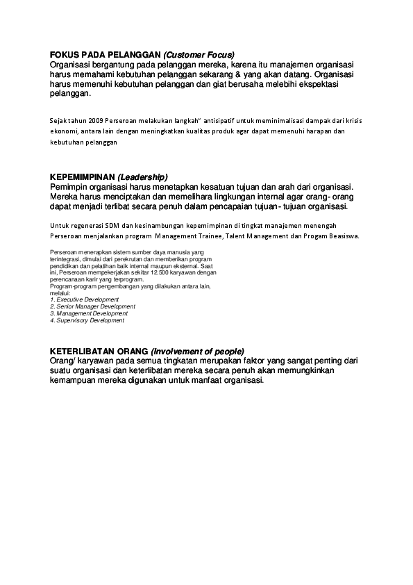 FOKUS PADA PELANGGAN (Customer Focus