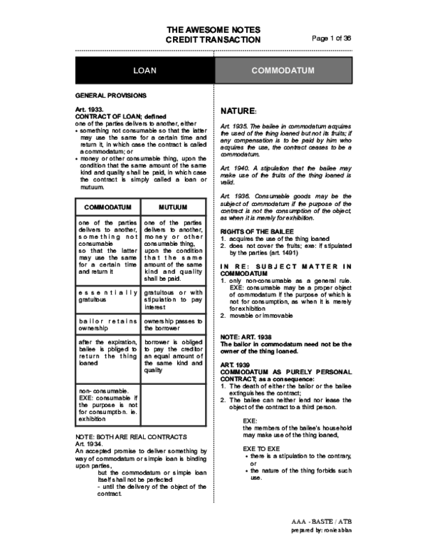 (PDF) Credit Transaction
