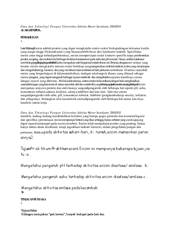 (DOC) Biokimia uji enzim