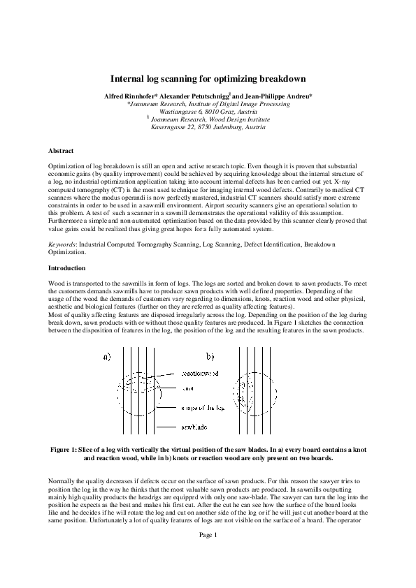 (PDF) Internal log scanning for optimizing breakdown