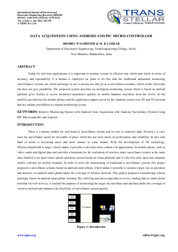 (PDF) DATA ACQUISITION USING ANDROID AND PIC MICRO-CONTROLLER