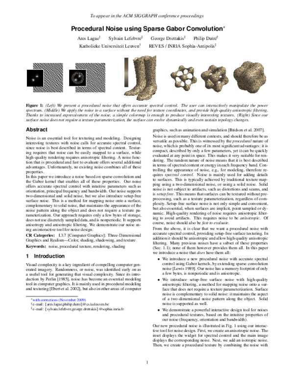 Pdf Procedural Noise Using Sparse Gabor Convolution