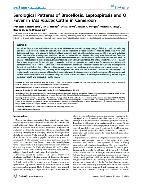 (PDF) Serological Patterns of Brucellosis, Leptospirosis and Q Fever in ...