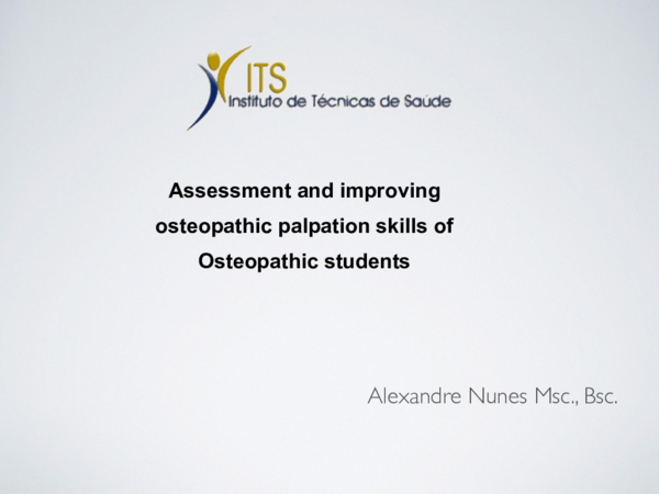 (PDF) Assessment and improving osteopathic palpation skills of ...