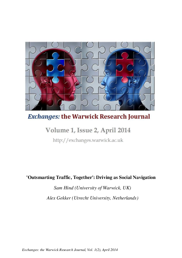 'Outsmarting Traffic, Together': Driving as Social Navigation