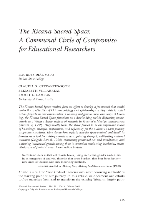 (PDF) The Xicana sacred space: A communal circle of compromiso for ...
