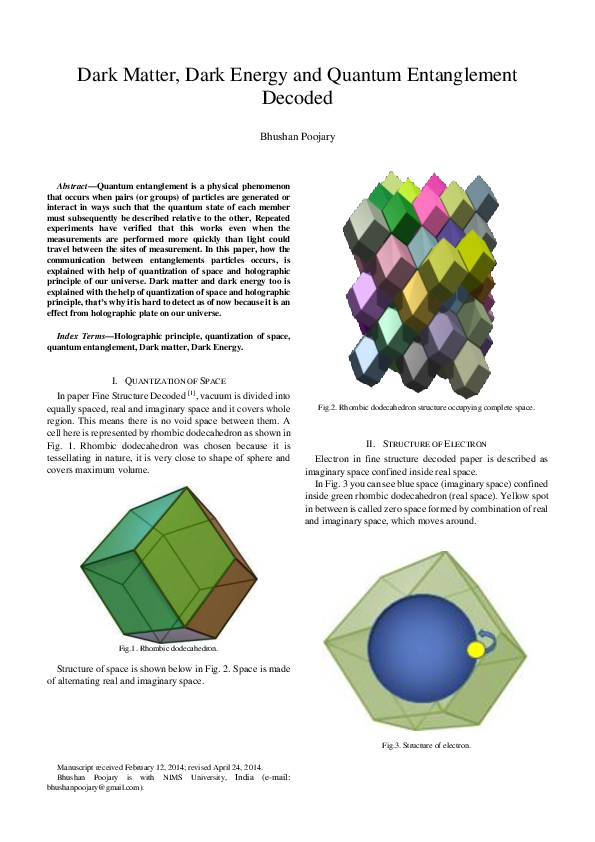 (PDF) Dark Matter, Dark Energy and Quantum Entanglement Decoded