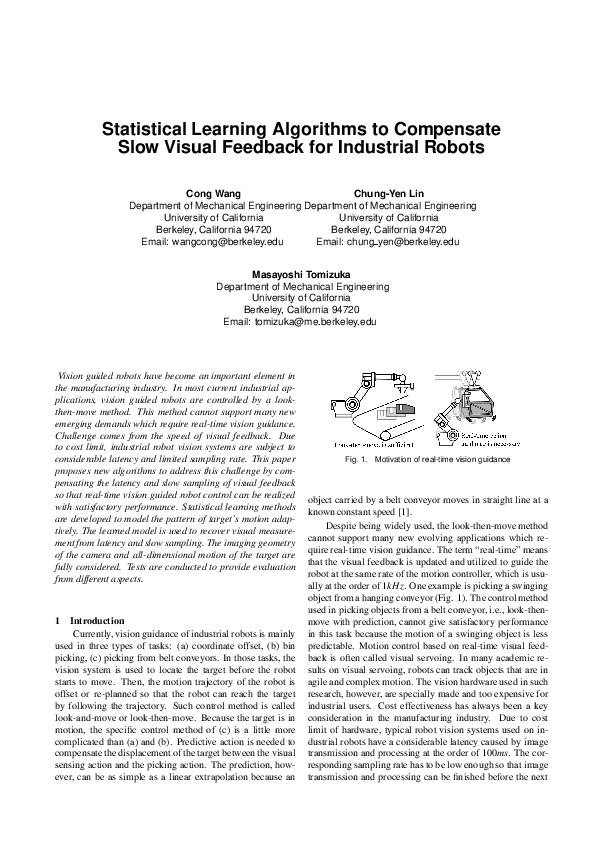 (PDF) Statistical Learning Algorithms to Compensate Slow Visual ...