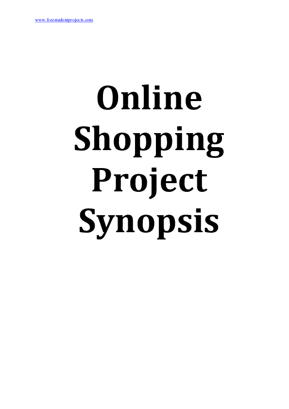(DOC) Online Shopping Project Synopsis