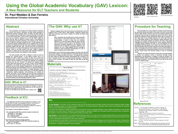(PDF) Using the Global Academic Vocabulary (GAV) Lexicon: A New ...