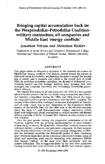 (PDF) Bringing Capital Accumulation Back In: The Weapondollar ...