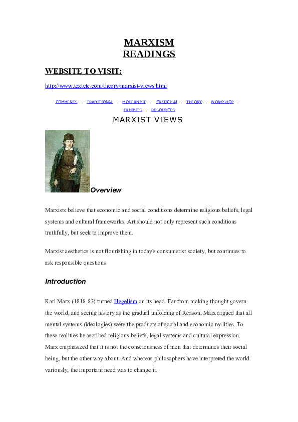 (DOC) MARXISM READINGS