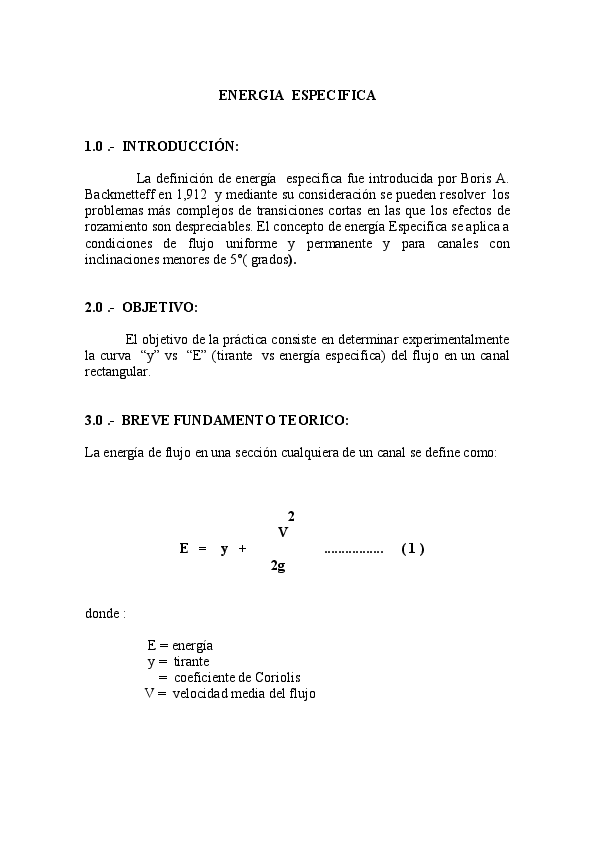 (DOC) ENERGIA ESPECIFICA