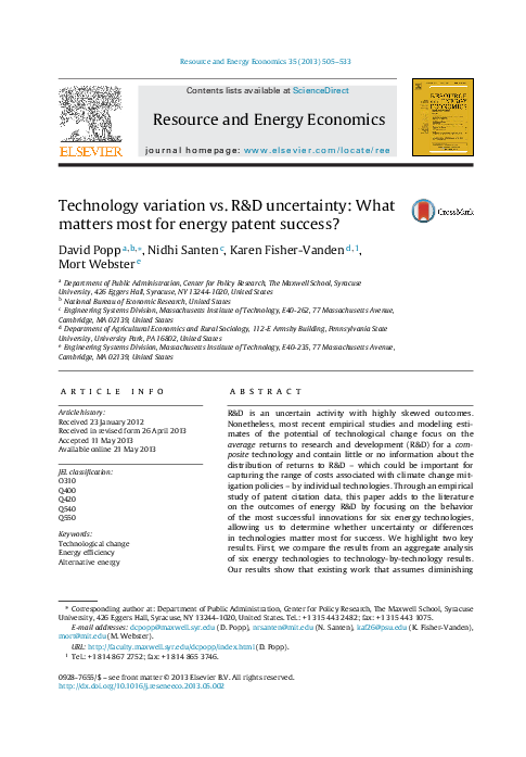 (PDF) Resource and Energy Economics 35 (2013) 505–533 Contents lists ...