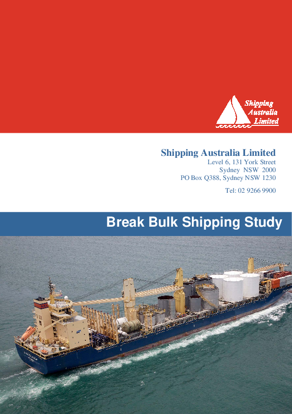 (PDF) Shipping Australia Limited Break Bulk Shipping Study