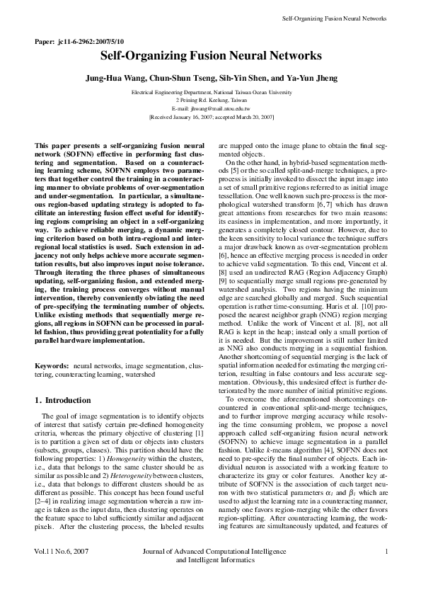 (PDF) Self-Organizing Fusion Neural Networks | Chun-Shun Tseng - Academia.edu