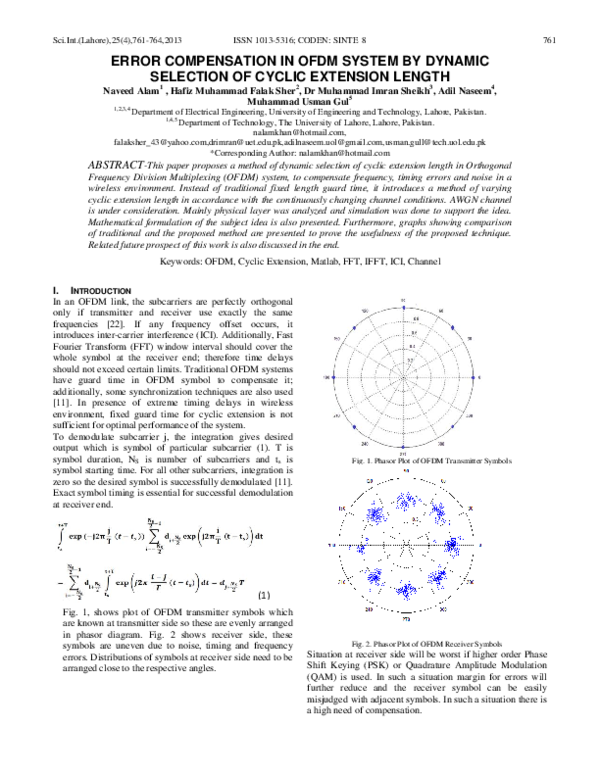 (PDF) Error Compensation in OFDM system by dynamic selection of cyclic ...