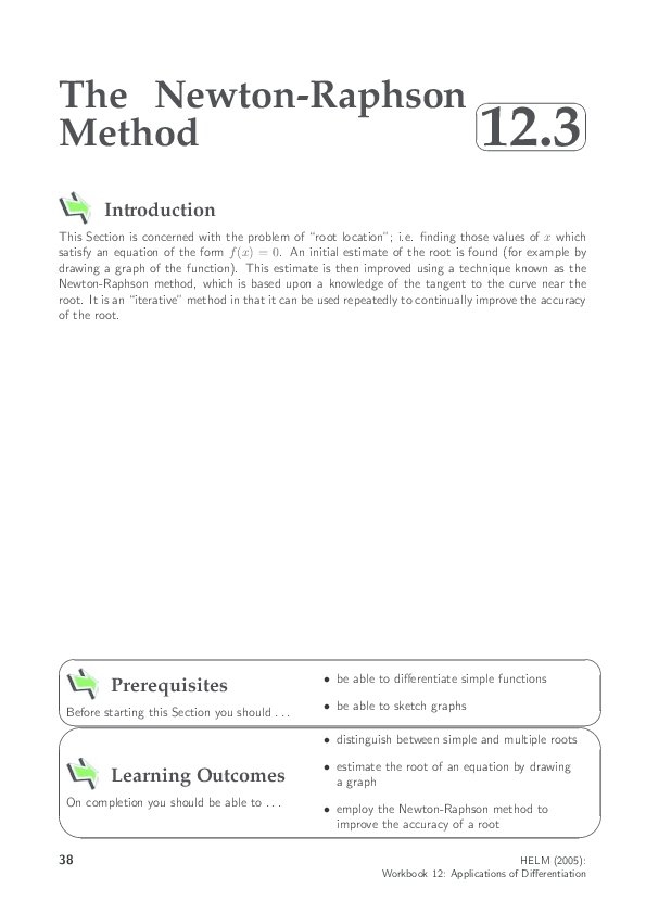 (PDF) The Newton-Raphson Method