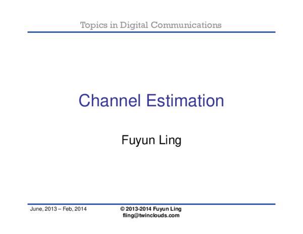 (PDF) Channel estimation