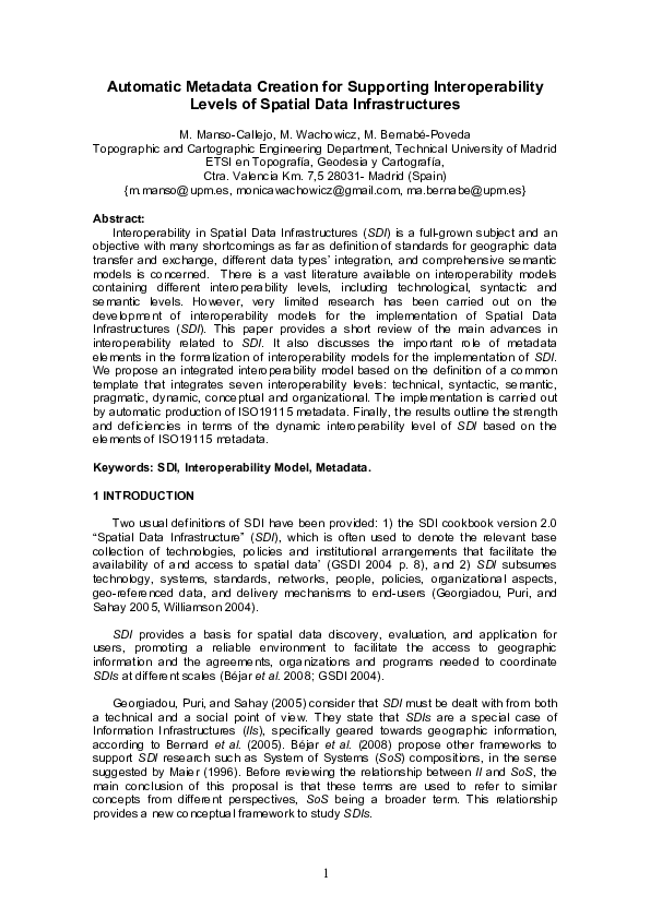 Pdf Automatic Metadata Creation For Supporting Interoperability