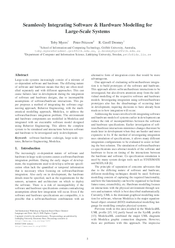 (PDF) Seamlessly Integrating Software & Hardware Modelling for Large ...