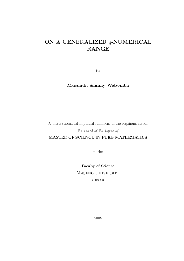 (PDF) ON A GENERALIZED q-NUMERICAL RANGE