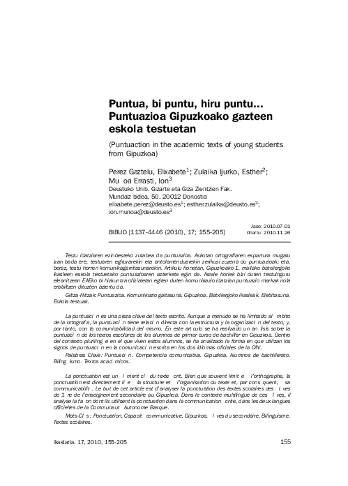 (PDF) Puntu bat, bi puntu, hiru puntu...