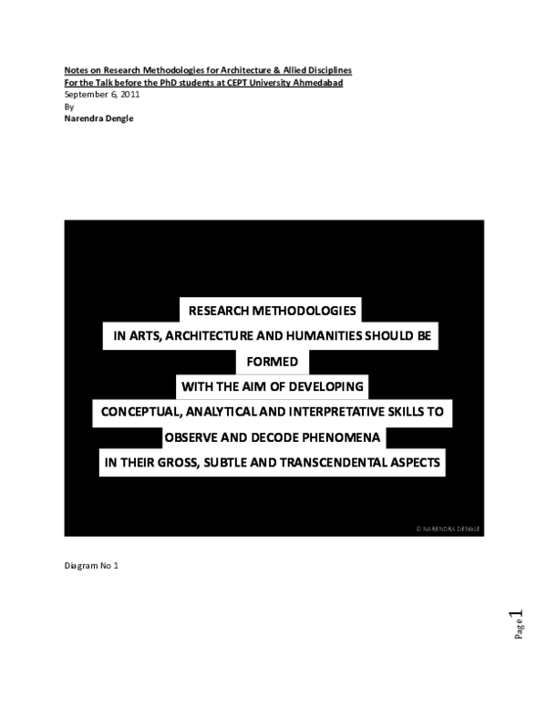(PDF) Research Methodologies for Architecture & Allied Disciplines