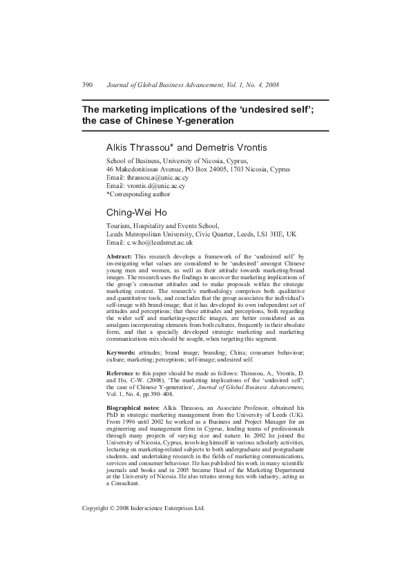 (PDF) Vrontis, D. Thrassou, A. and Ching-Wei Ho (2008), “The Marketing ...