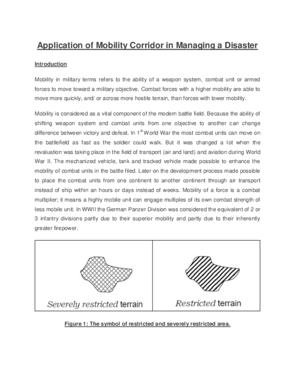 (DOC) Application of Mobility Corridor in Managing a DIsaster
