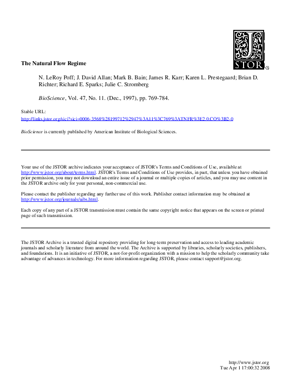 (PDF) The Natural Flow Regime