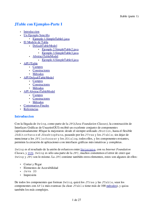 (PDF) JTable con Ejemplos-Parte I