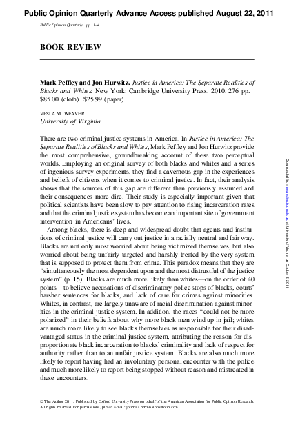 (PDF) Review of Justice in America (Mark Peffley & Jon Hurwitz)