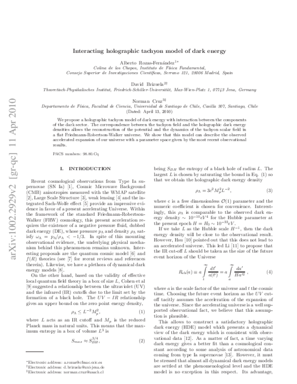 (PDF) Interacting Holographic Tachyon Model of Dark Energy