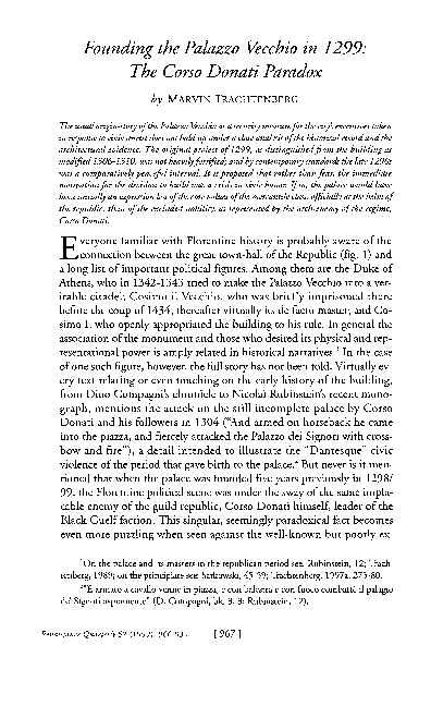 (PDF) "Founding the Palazzo Vecchio in 1299: The Corso Donati Paradox."