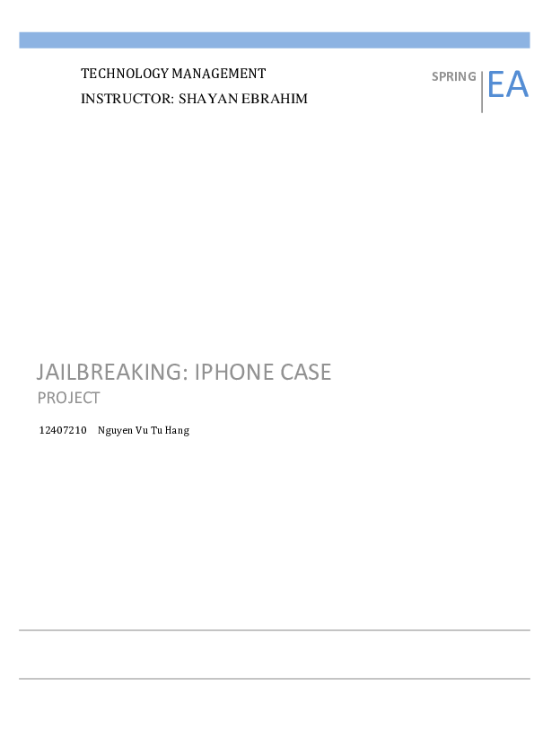 Jailbreaking: Iphone case study.