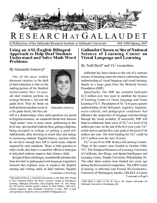 (PDF) ASL/English bilingual approach to facilitation of deaf students ...