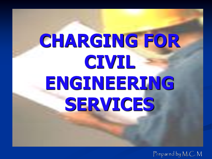 (PDF) CHARGING FOR CIVIL ENGINEERING SERVICES