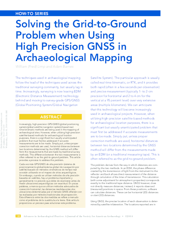 (PDF) Solving the grid-to-ground problem when using high precision GNSS ...