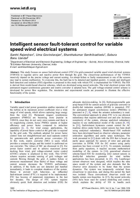 (PDF) Fault Tolerant Control