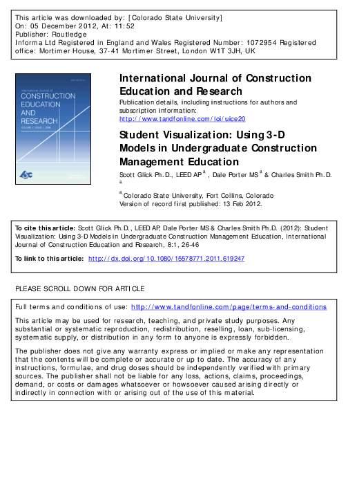 (PDF) Student visualization: Using 3-D models in undergraduate ...