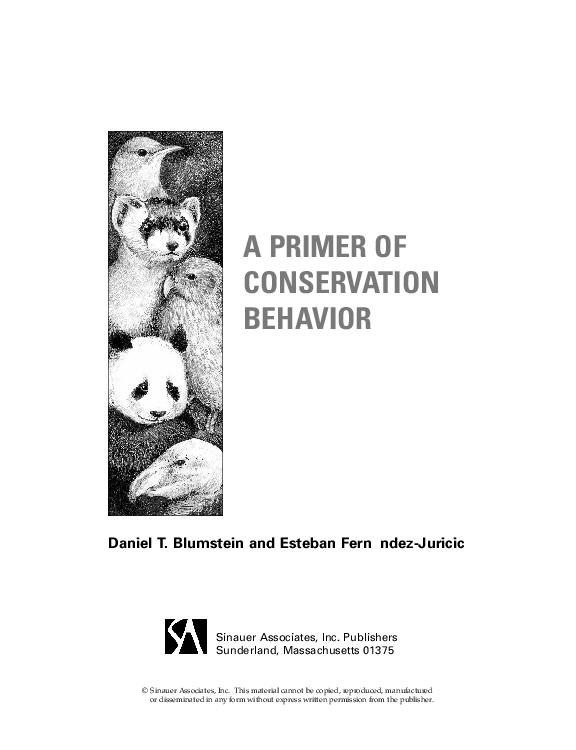(PDF) A PRIMER OF CONSERVATION BEHAVIOR