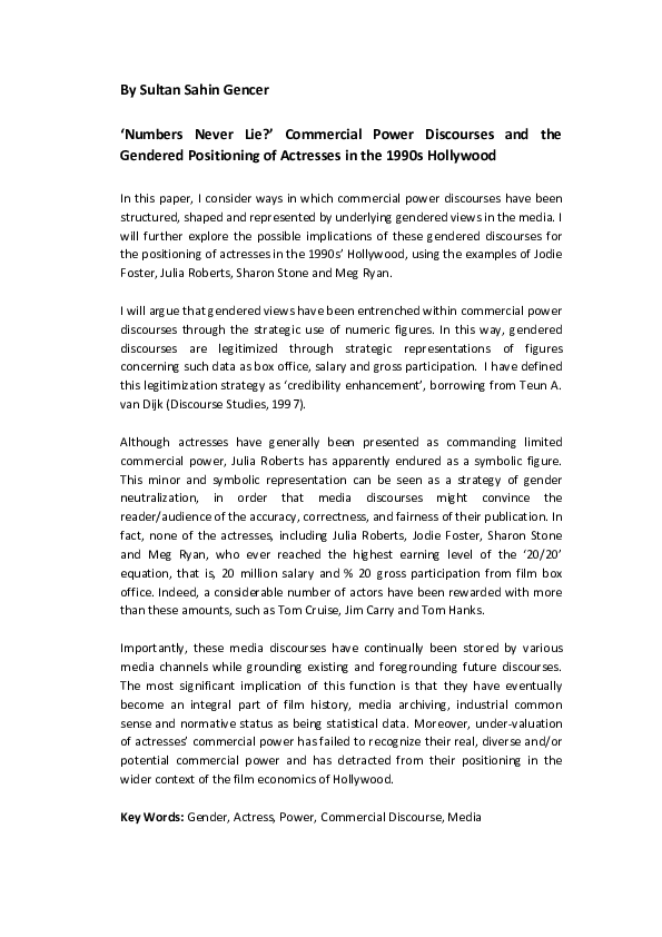 (DOC) Numbers Never Lie