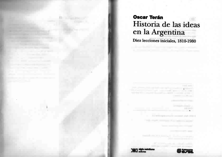 (PDF) Historia de las ideas en la Argentina Oscar Teran