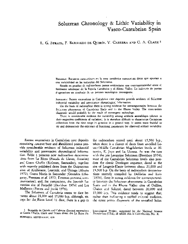(PDF) Note: Solutrean Chronology & Lithic Variability in Vasco ...