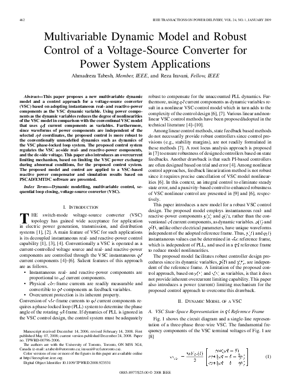 (PDF) Multivariable Dynamic Model and Robust Control of a Voltage ...