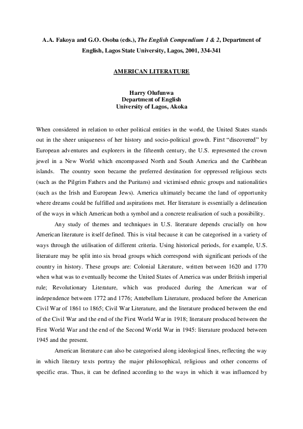 (PDF) American Literature