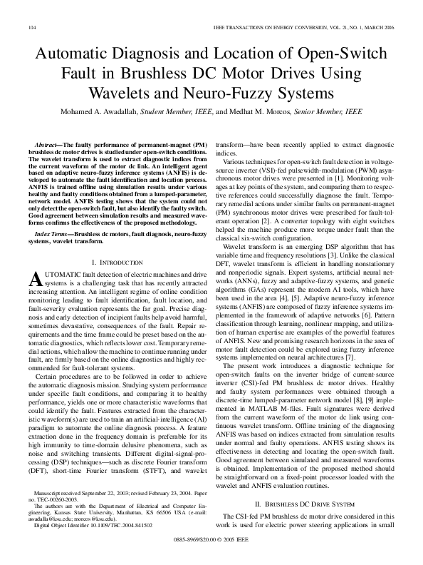 Pdf Automatic Diagnosis And Location Of Open Switch Fault In