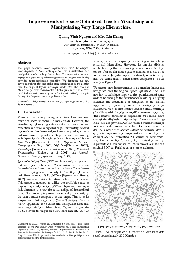 (PDF) Improvements of Space-Optimized Tree for Visualizing and Manipulating Very Large Hierarchies