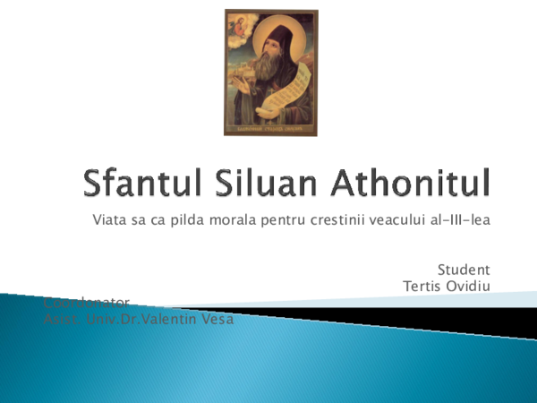 (PPT) Sfantul Siluan Athonitul